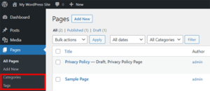 How to Add Categories and Tags for WordPress Pages