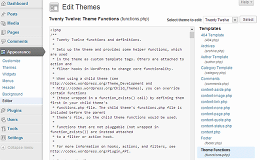 What Is Theme Editor In WordPress 