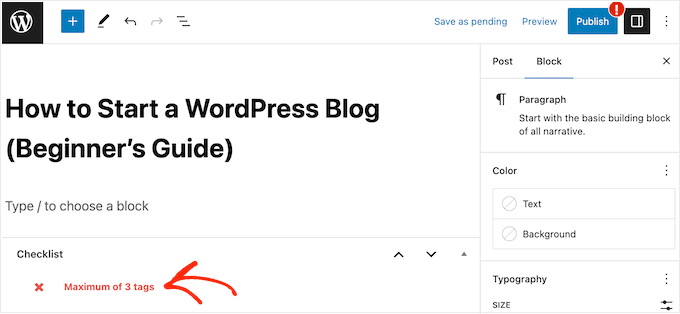 How to Set Maximum Number of Tags for WordPress Posts