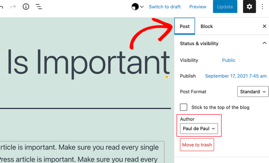 How To Change The Author Of A Post In WordPress