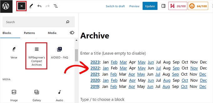 How to Create Compact Archives in WordPress (Step by Step)